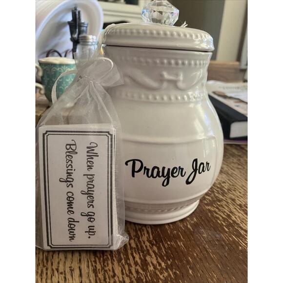Other | Prayer Jar With Prayer Request Cards Ceramic Jeweled Lid ...
